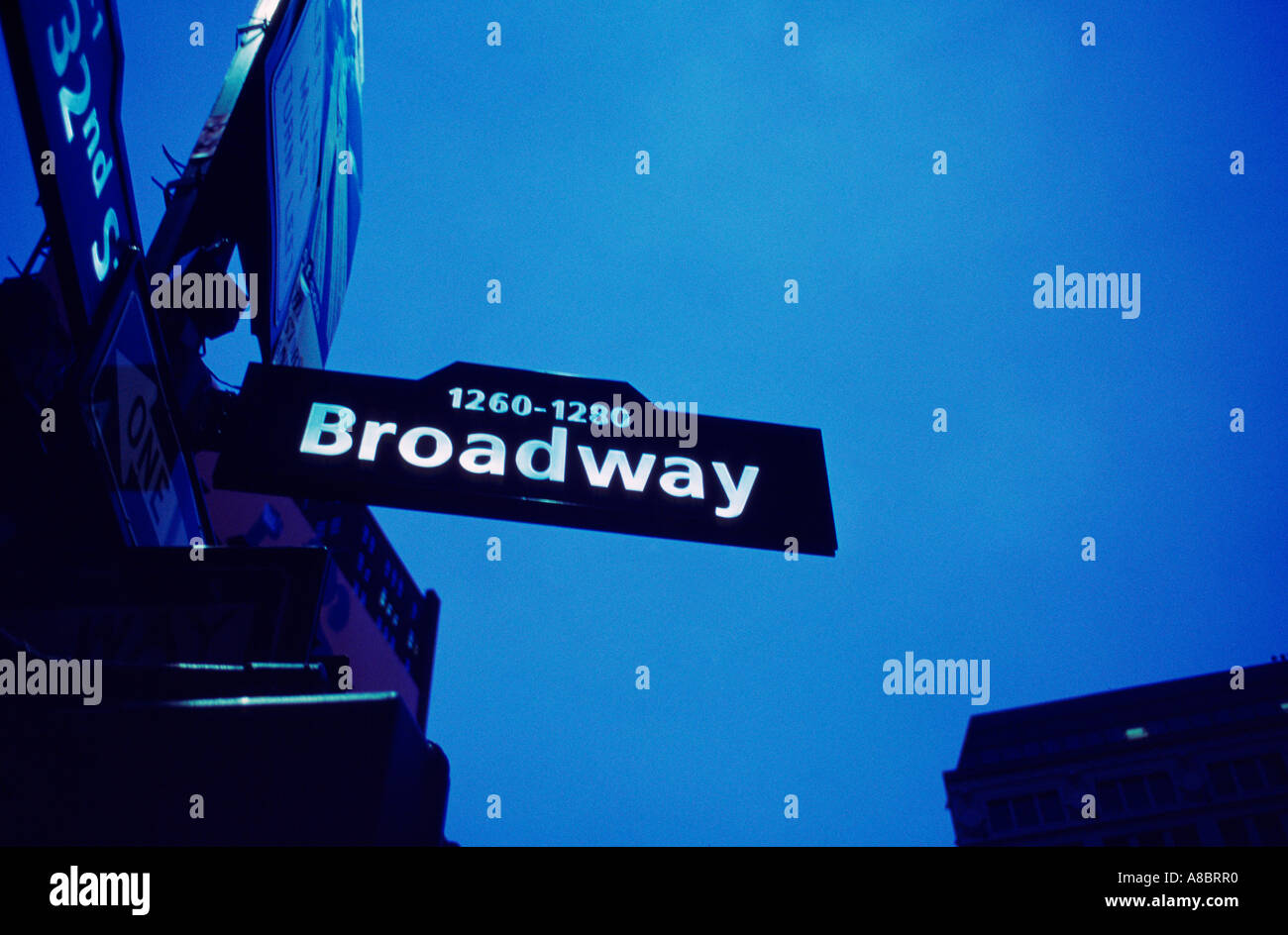 USA New York Broadway sign Stock Photo - Alamy