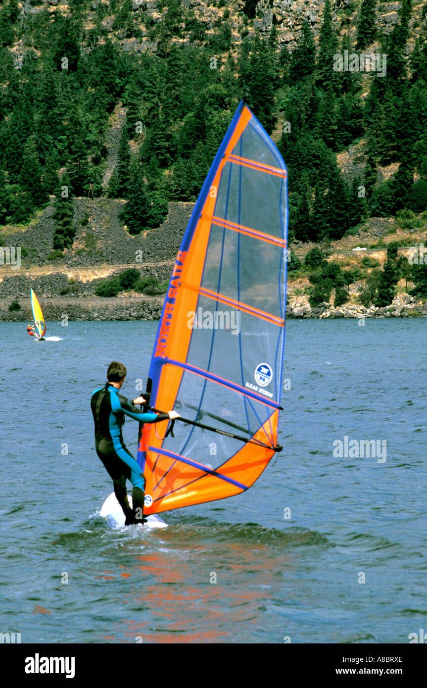 Oregon Windsurfing at Hood River town on Columbia River Stock Photo - Alamy
