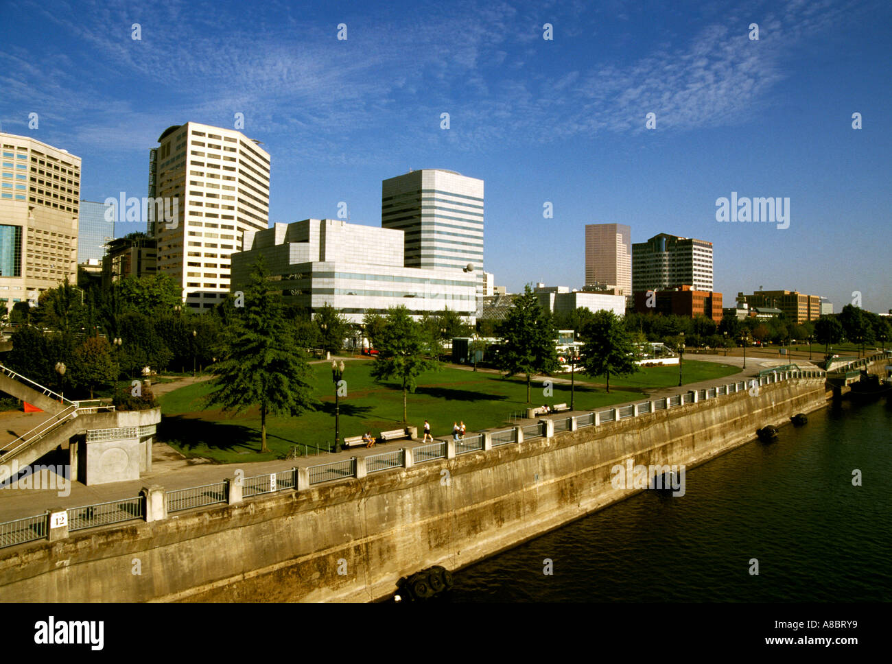 Oregon Portland skyline from Hawthorne Bridge Stock Photo - Alamy