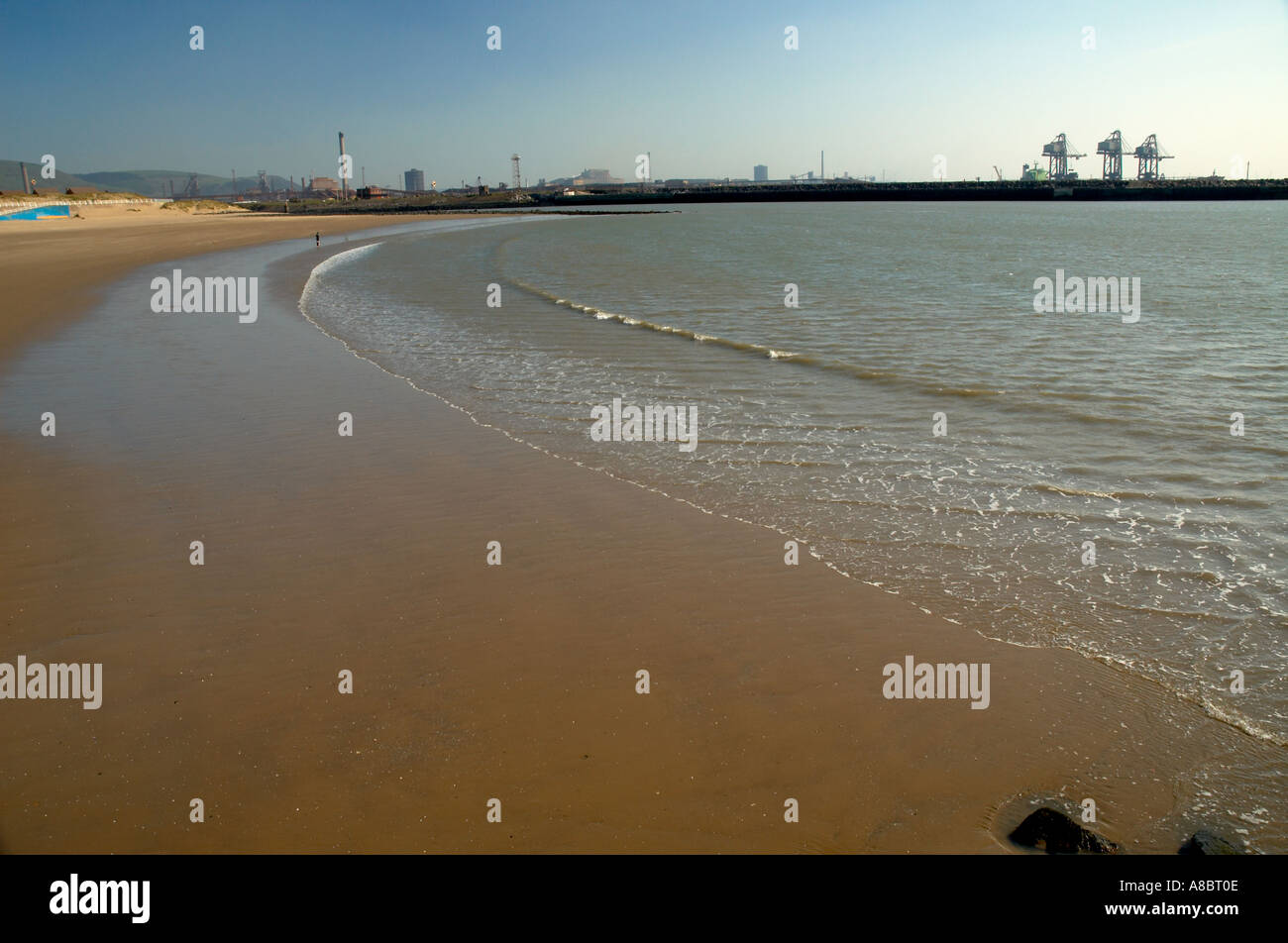 Aberafan Beach and Steelworks Aberavon South Wales Stock Photo - Alamy