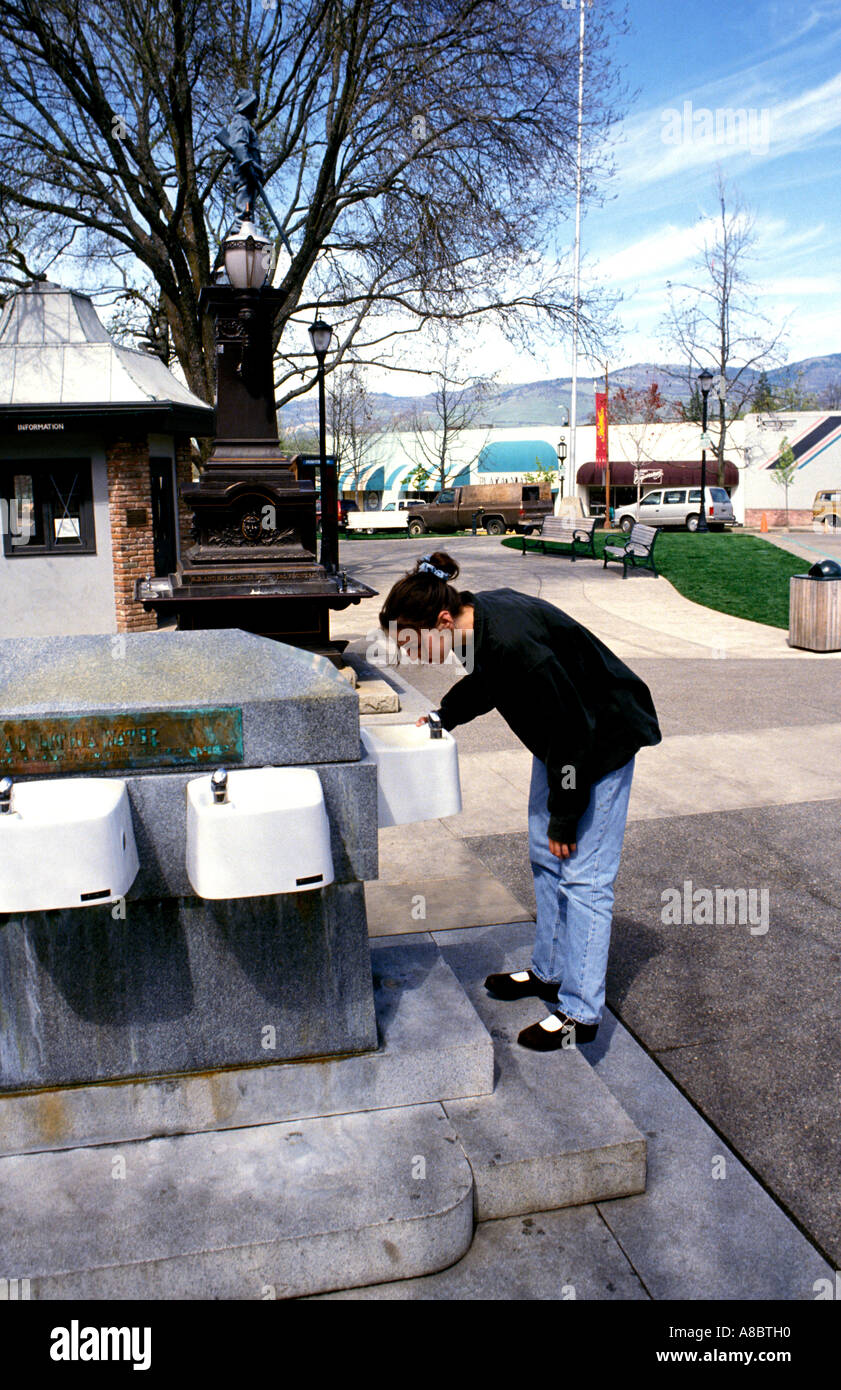 Oregon Ashland Lithia Park fountain for lithia water Stock Photo - Alamy
