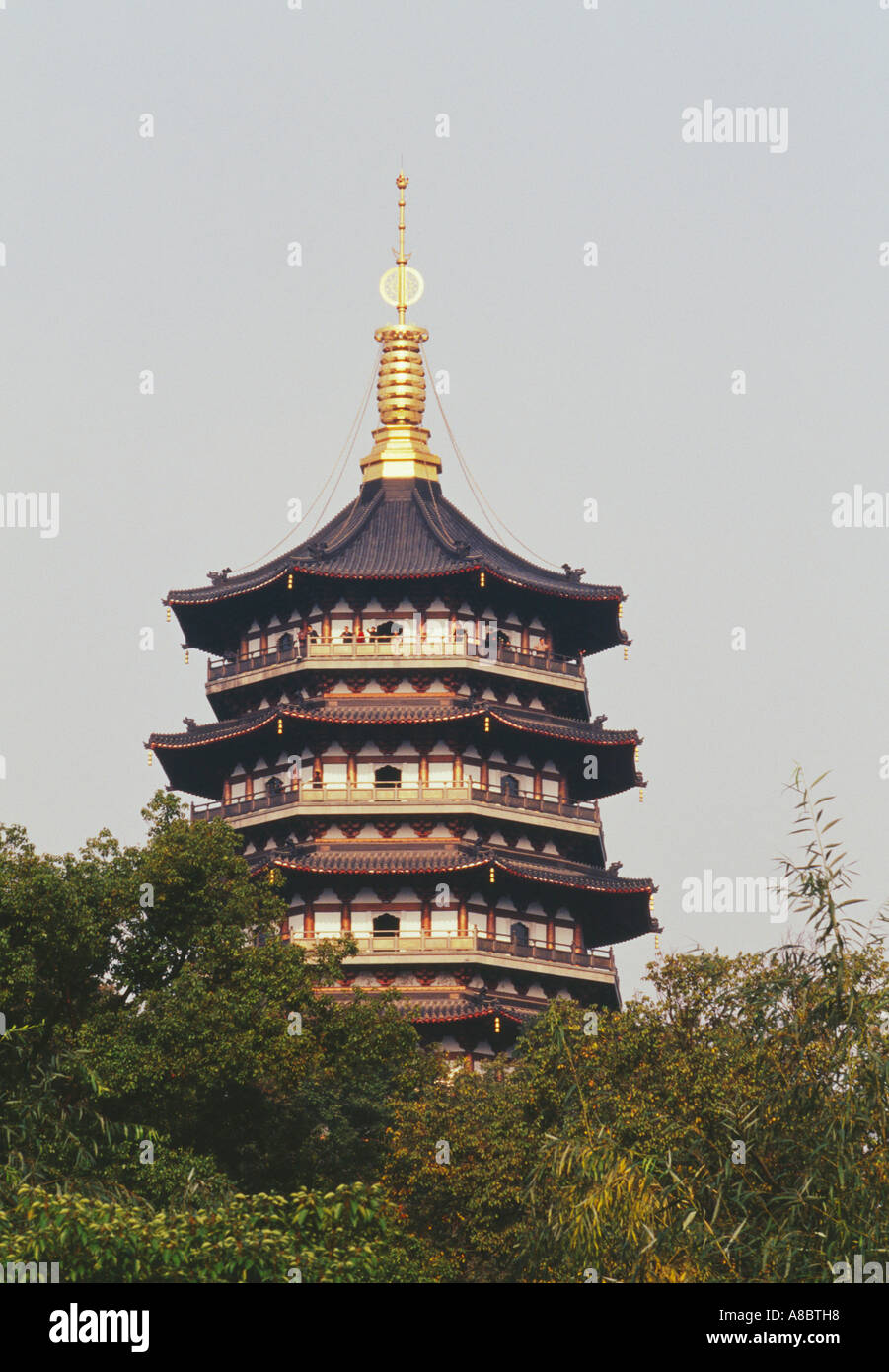 China Hangzhou West lake Scene from temple on the mountain Stock Photo ...