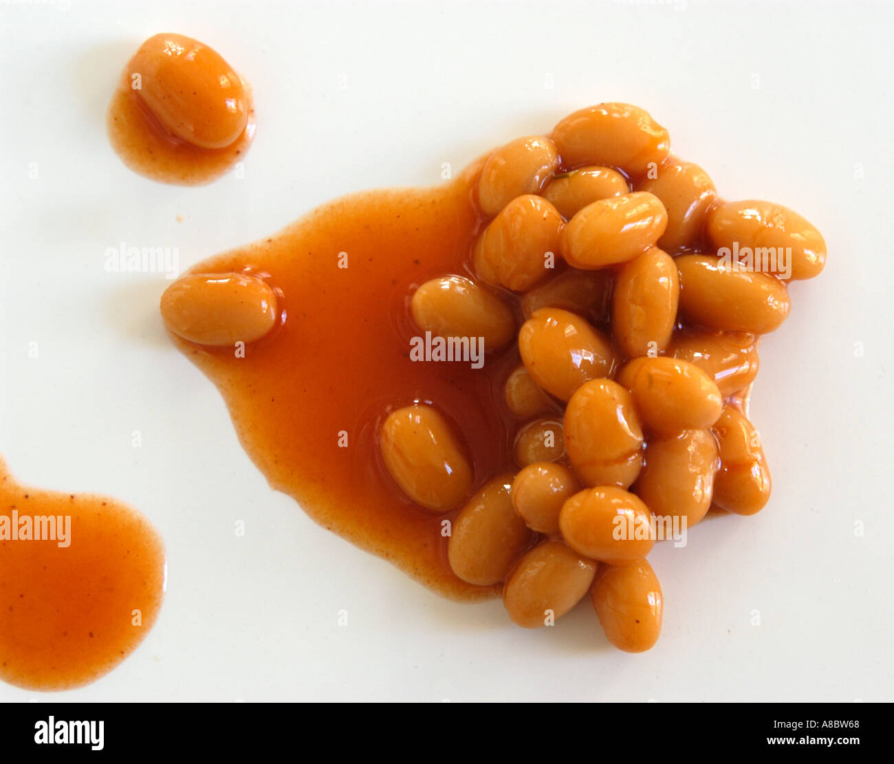 Small pool of baked beans Stock Photo - Alamy