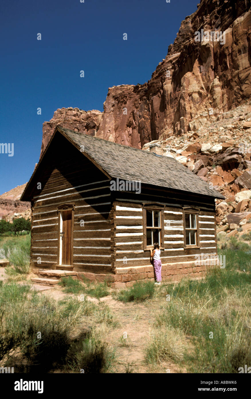 Utah Capitol Reef National Park Mormon school house at Fruita Stock ...