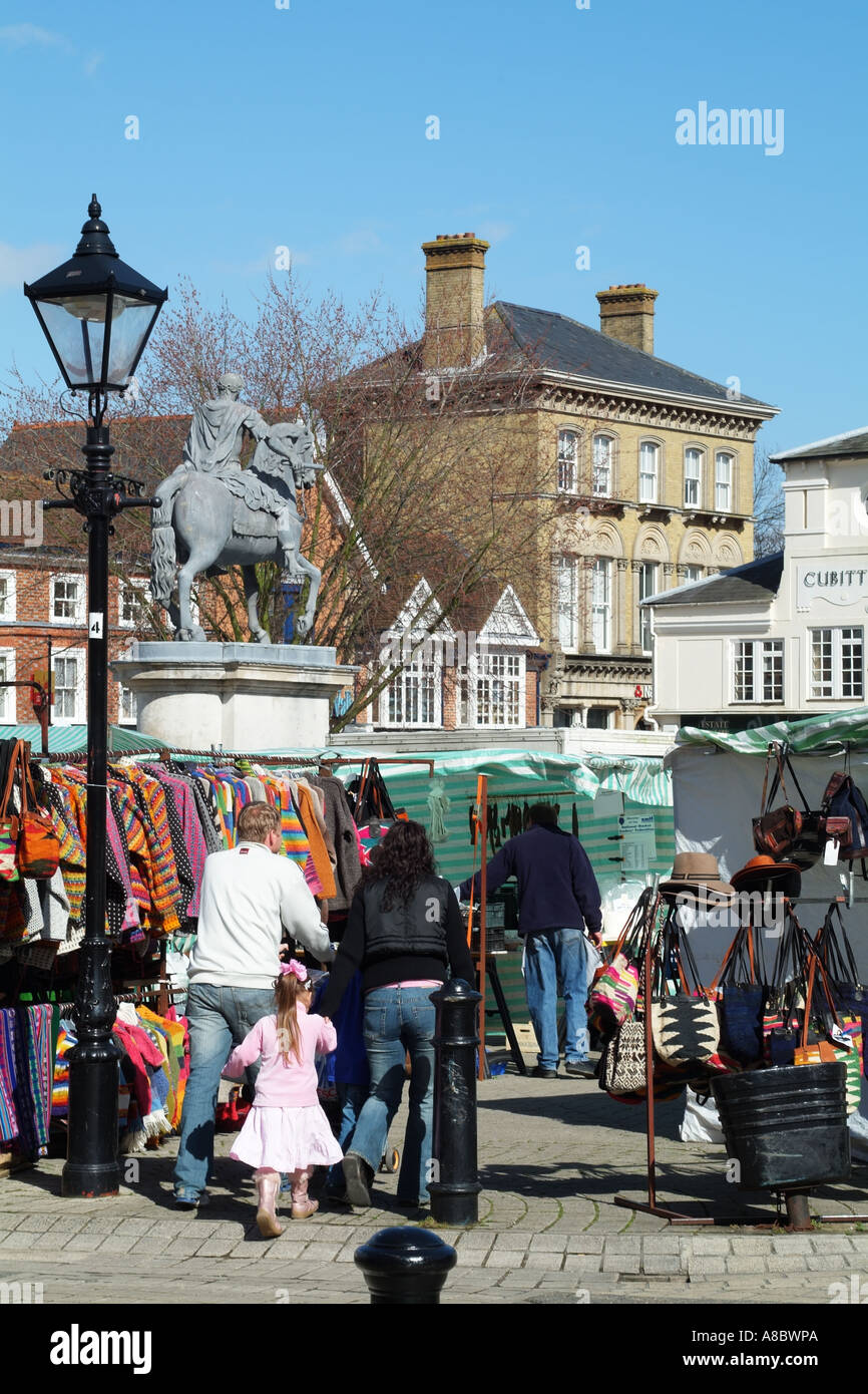 Petersfield town centre market stall Hampshire southern England United ...