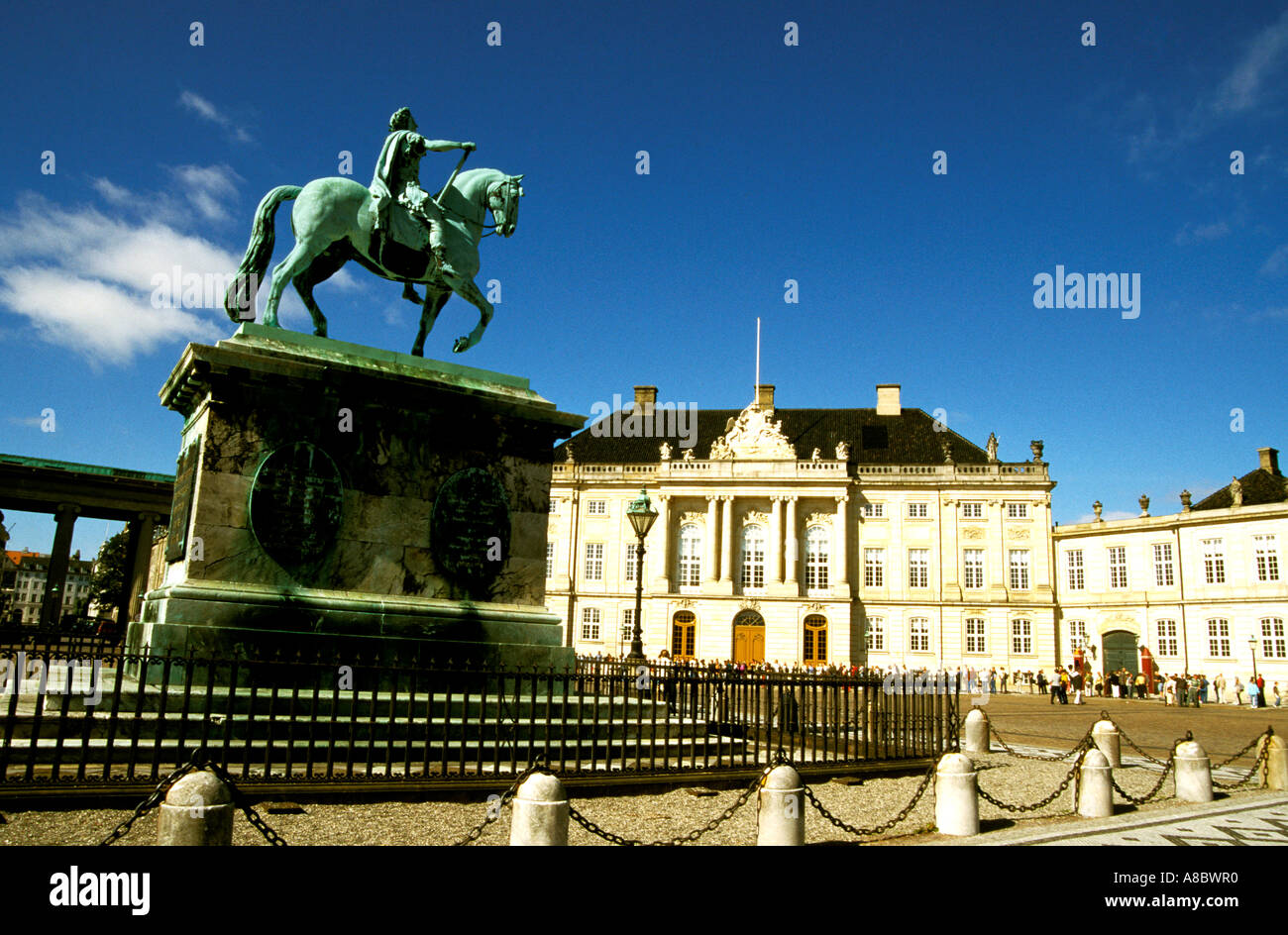 Denmark Copenhagen Statue at Amalienborg Square Stock Photo - Alamy