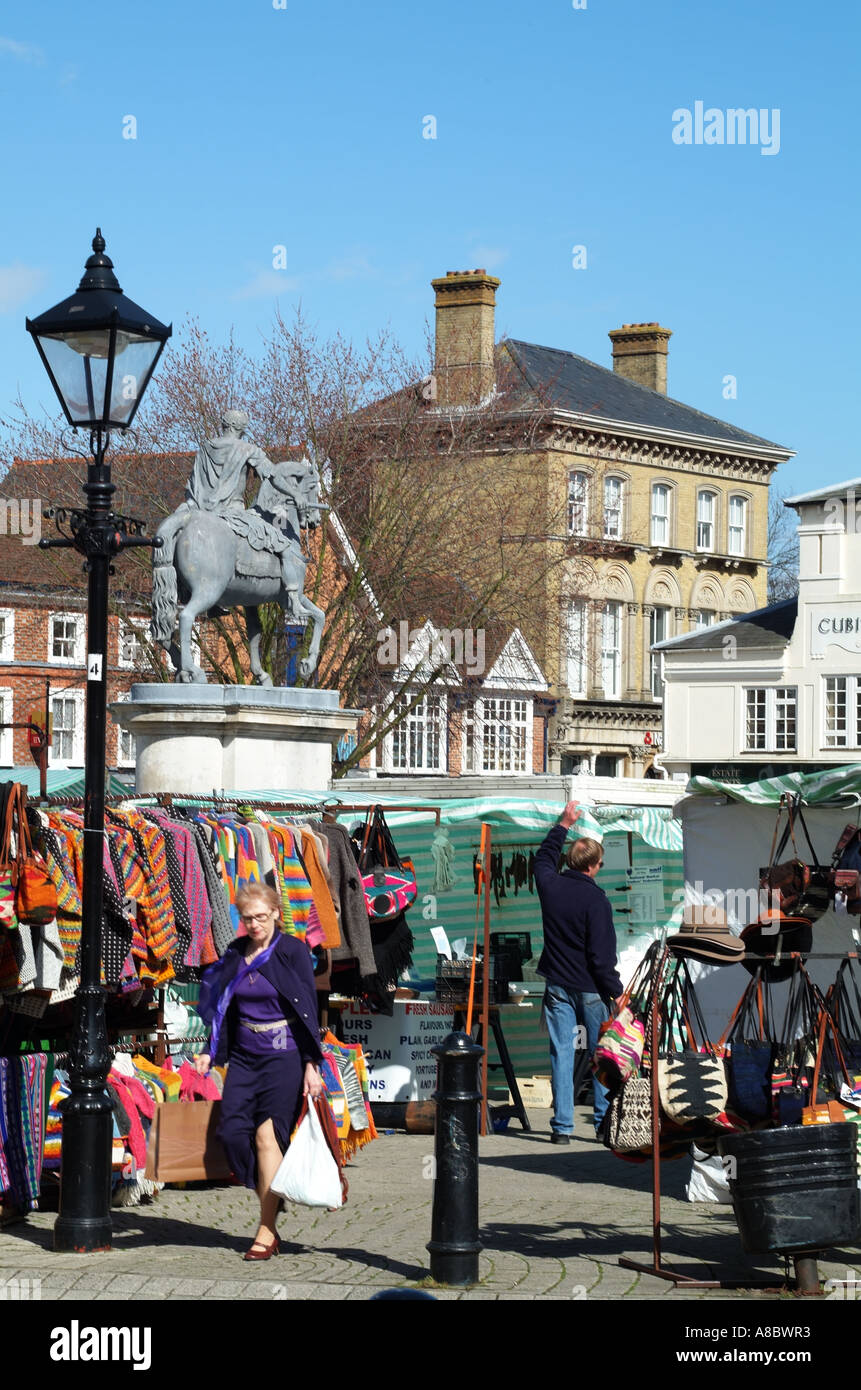 Petersfield town centre market stall Hampshire southern England United ...