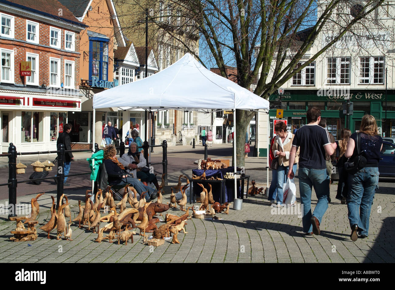 Petersfield town centre market stall Hampshire southern England United ...
