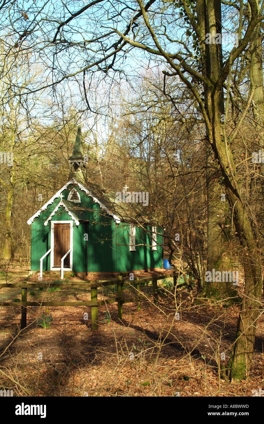 Gypsy church in woodland at Bramdean Hampshire southern England United ...