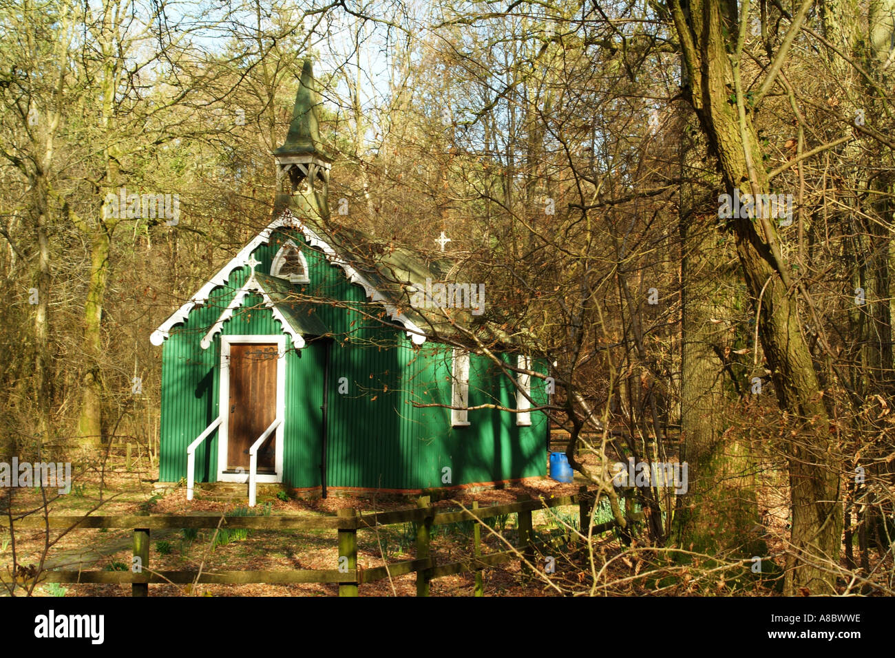 Gypsy church in woodland at Bramdean Hampshire southern England United ...