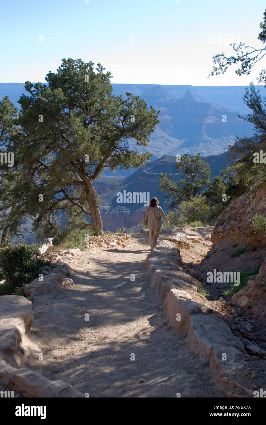 Early morning walk down the Bright Angel Trail in the Grand Canyon ...