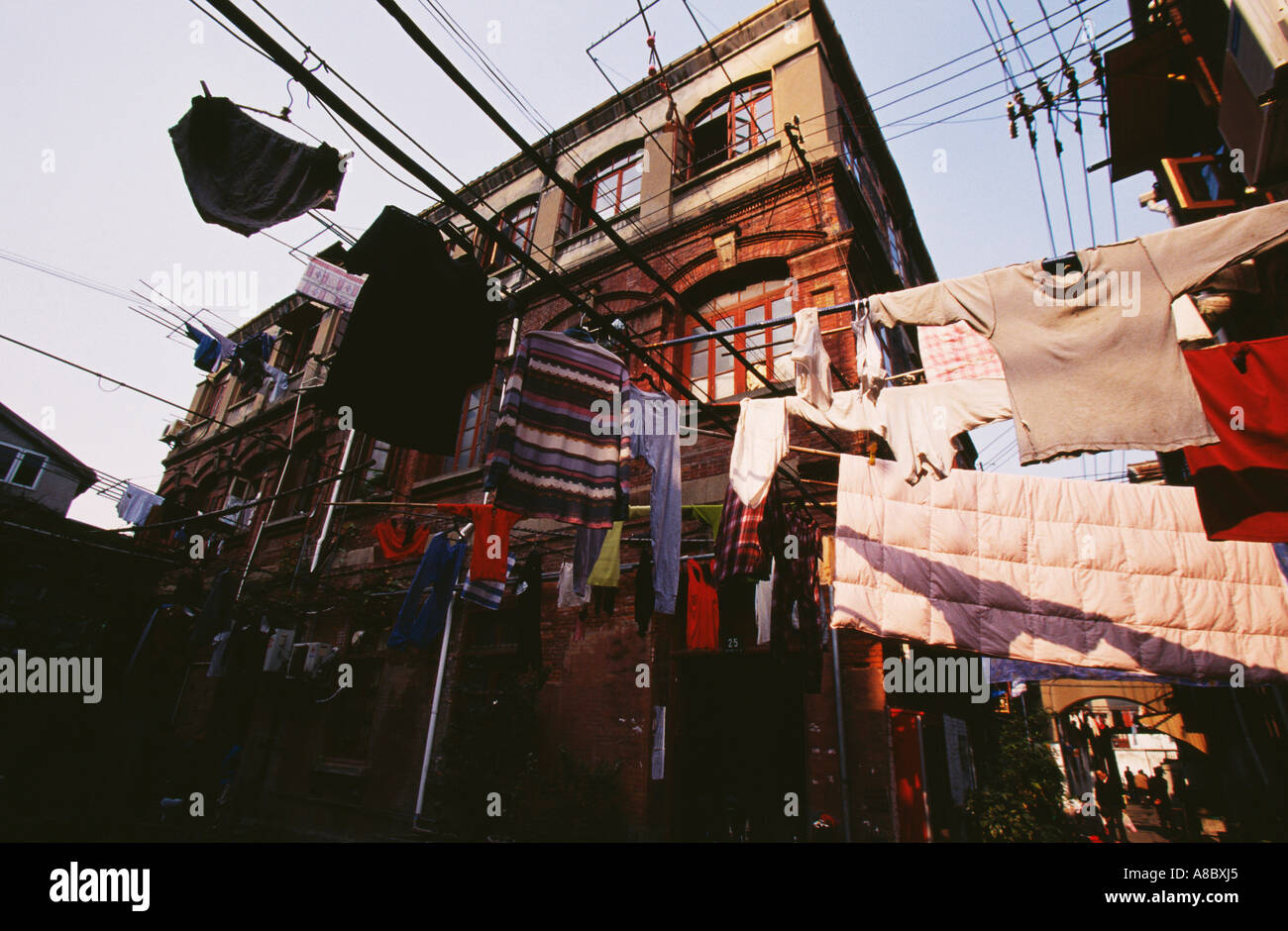 China Shanghai alley of downtown Shanghai Stock Photo - Alamy