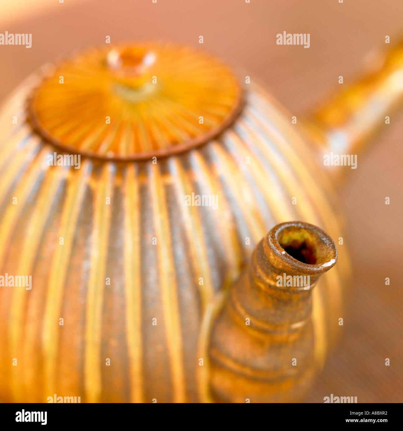 Close up of teapot tea making set Stock Photo - Alamy