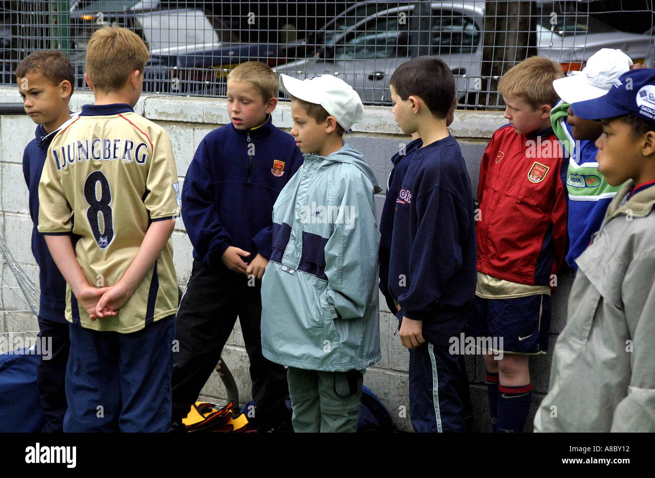 primary school boys in the school playground Stock Photo - Alamy