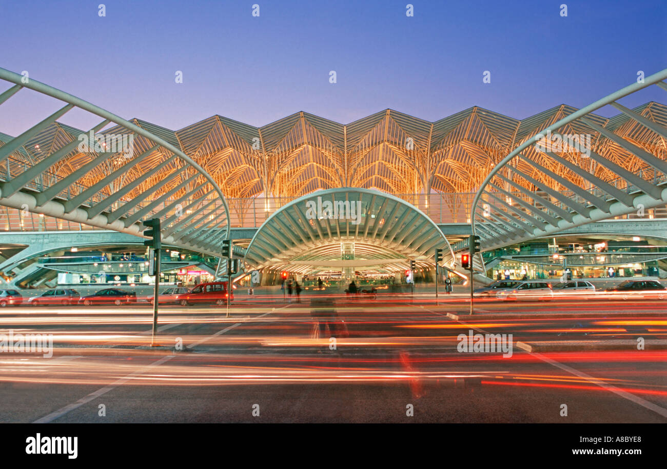 Modern architecture of the train and metro station Gare do Oriente by ...
