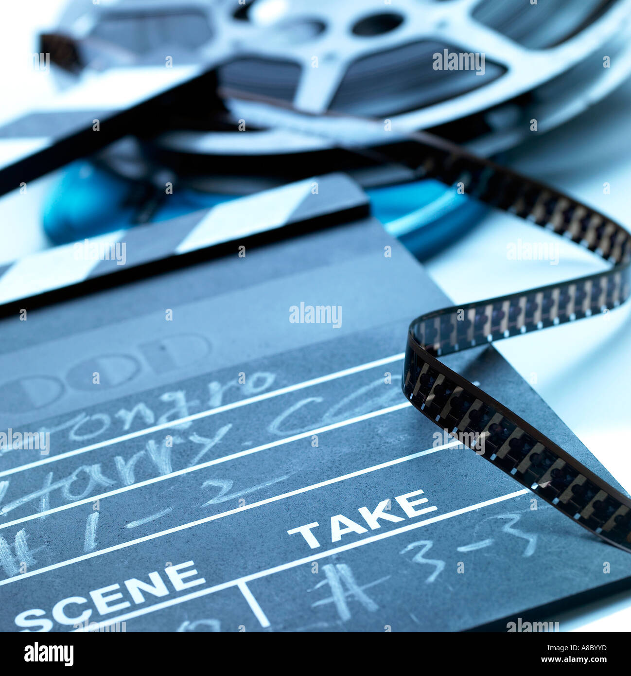 Image movie films and clapper board Stock Photo - Alamy