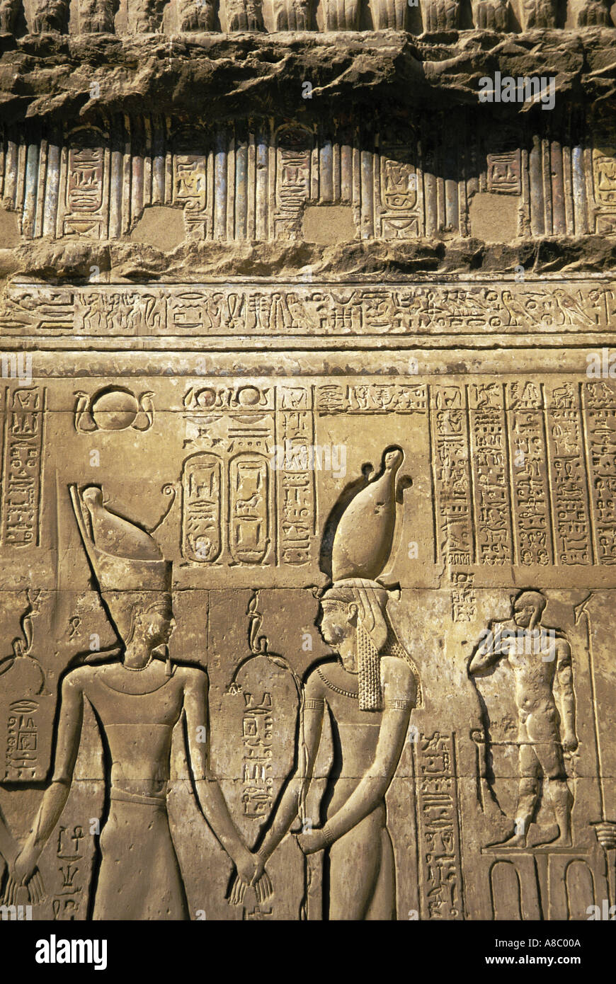 hieroglyphs khnum temple at isna egypt Stock Photo - Alamy