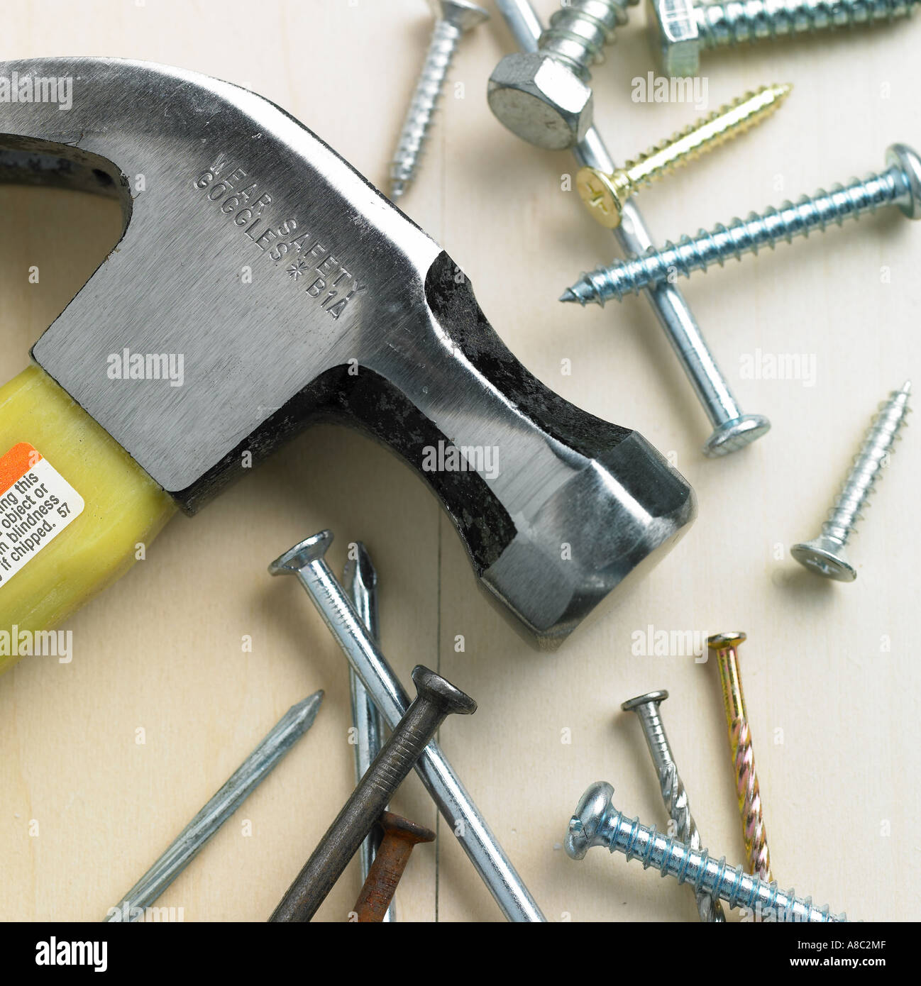 construction construction tools on a desk Stock Photo - Alamy