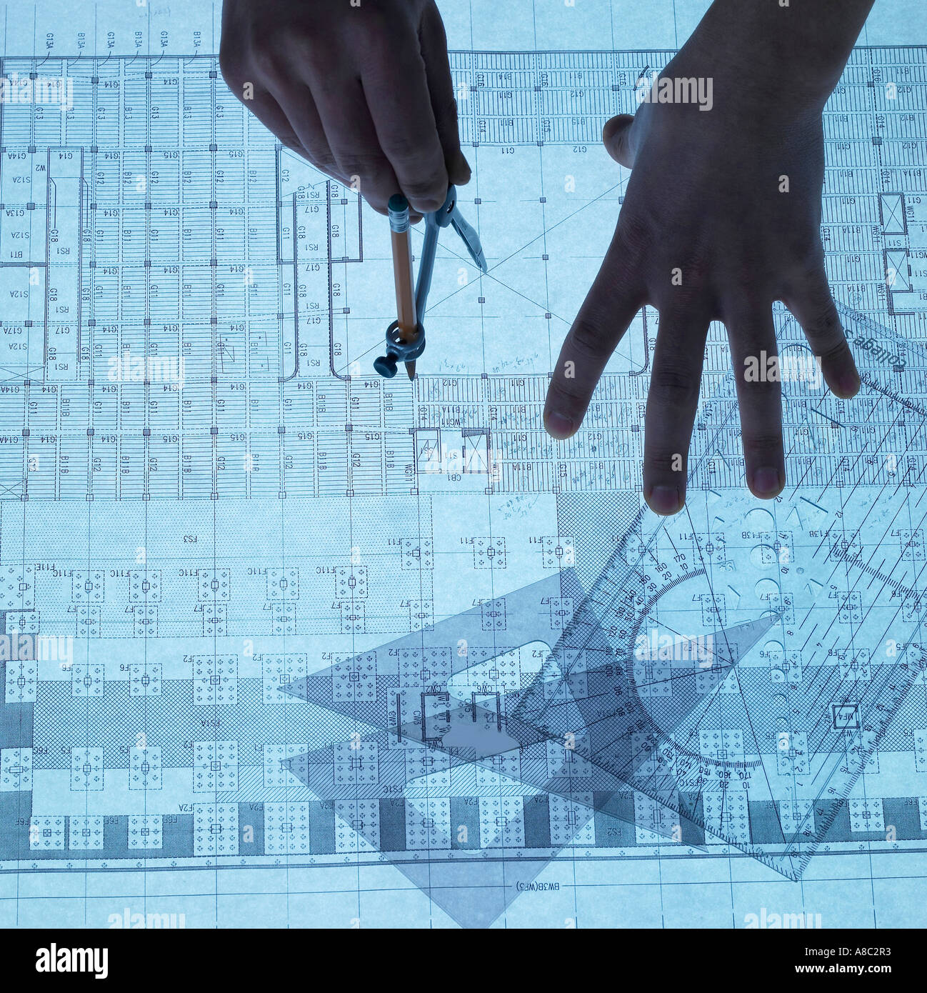 Map ruler pencil and compass hi-res stock photography and images - Alamy