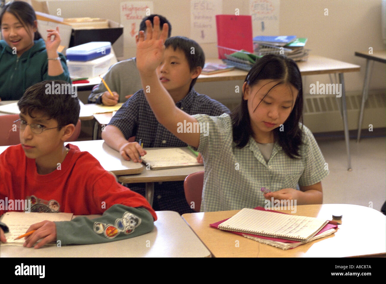 Mixed ethnic esl classroom hi-res stock photography and images - Alamy
