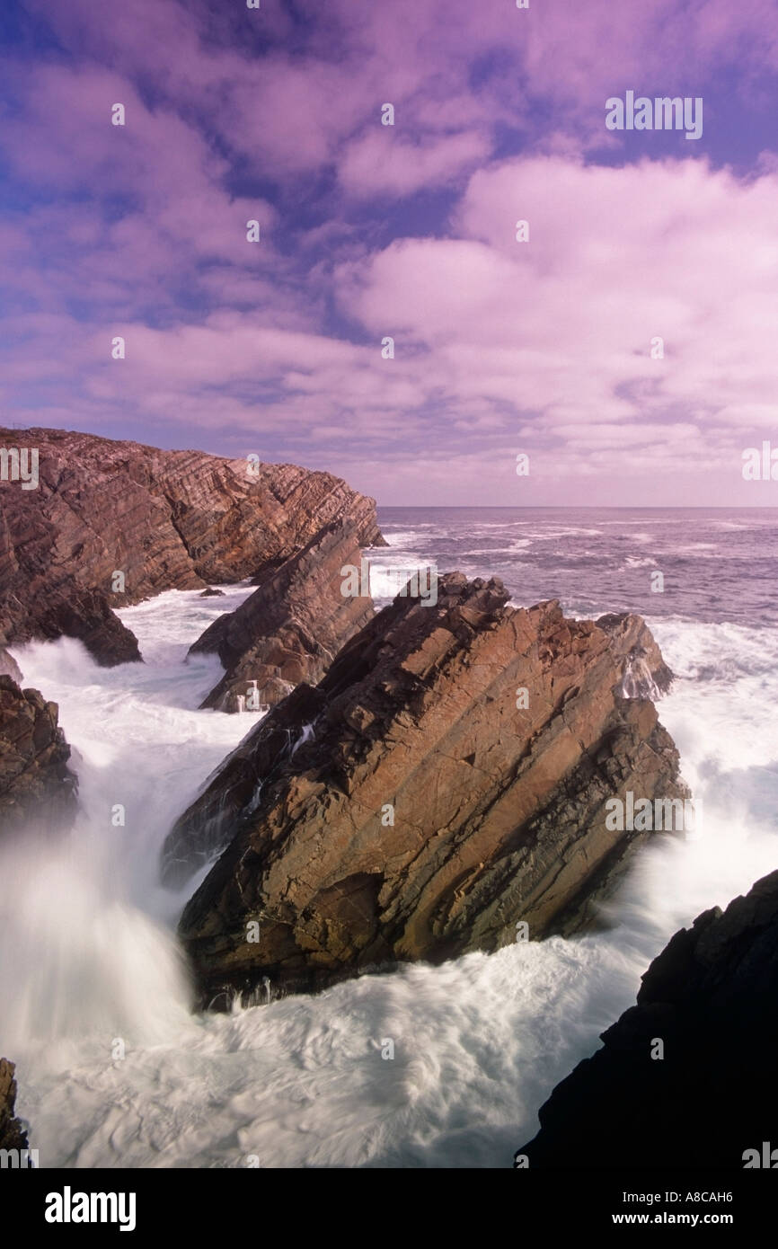 Surf breaking among rocks on coastline Atlantic Ocean Canada Stock ...