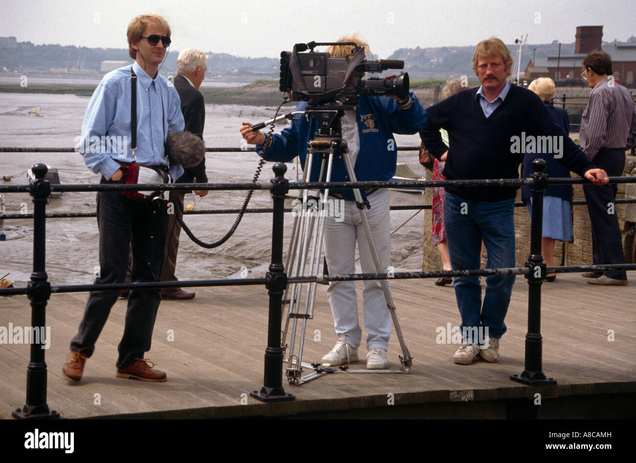 Cardiff Wales Outside Broadcast Unit Camera Man Stock Photo - Alamy