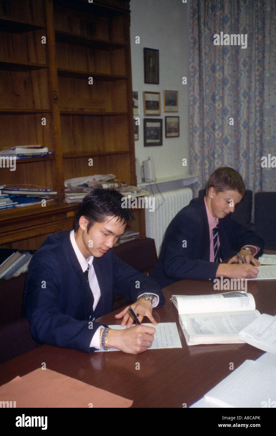 Boarding School Boys Doing Homework Stock Photo - Alamy