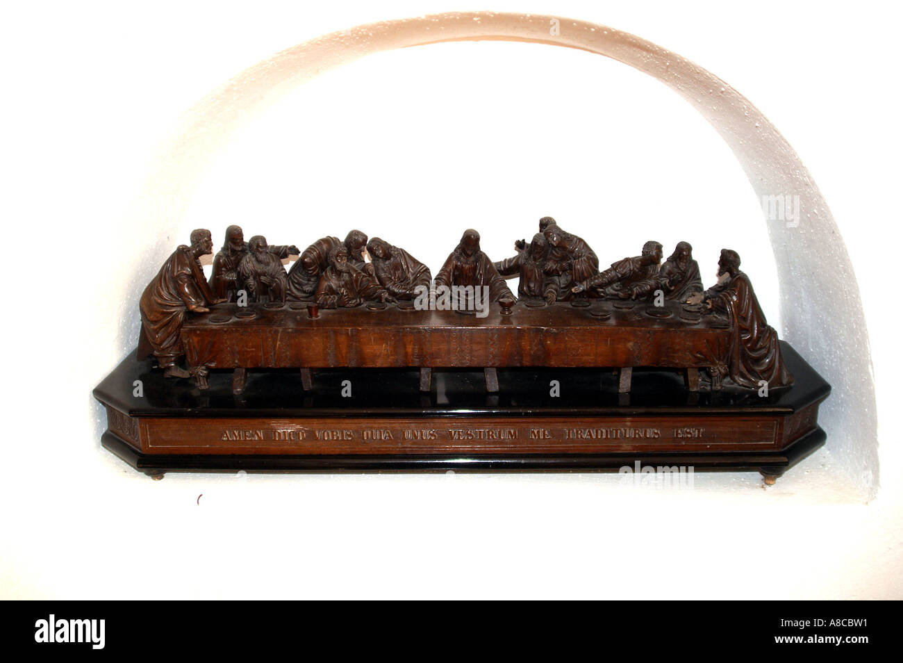 Carving of the Last Supper in Church of St Anthony in Meneage Cornwall ...