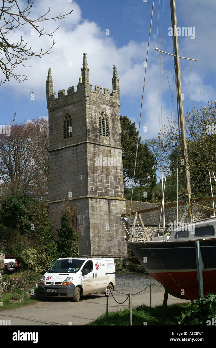 Church of St Anthony in Meneage Cornwall England UK United Kingdom GB ...