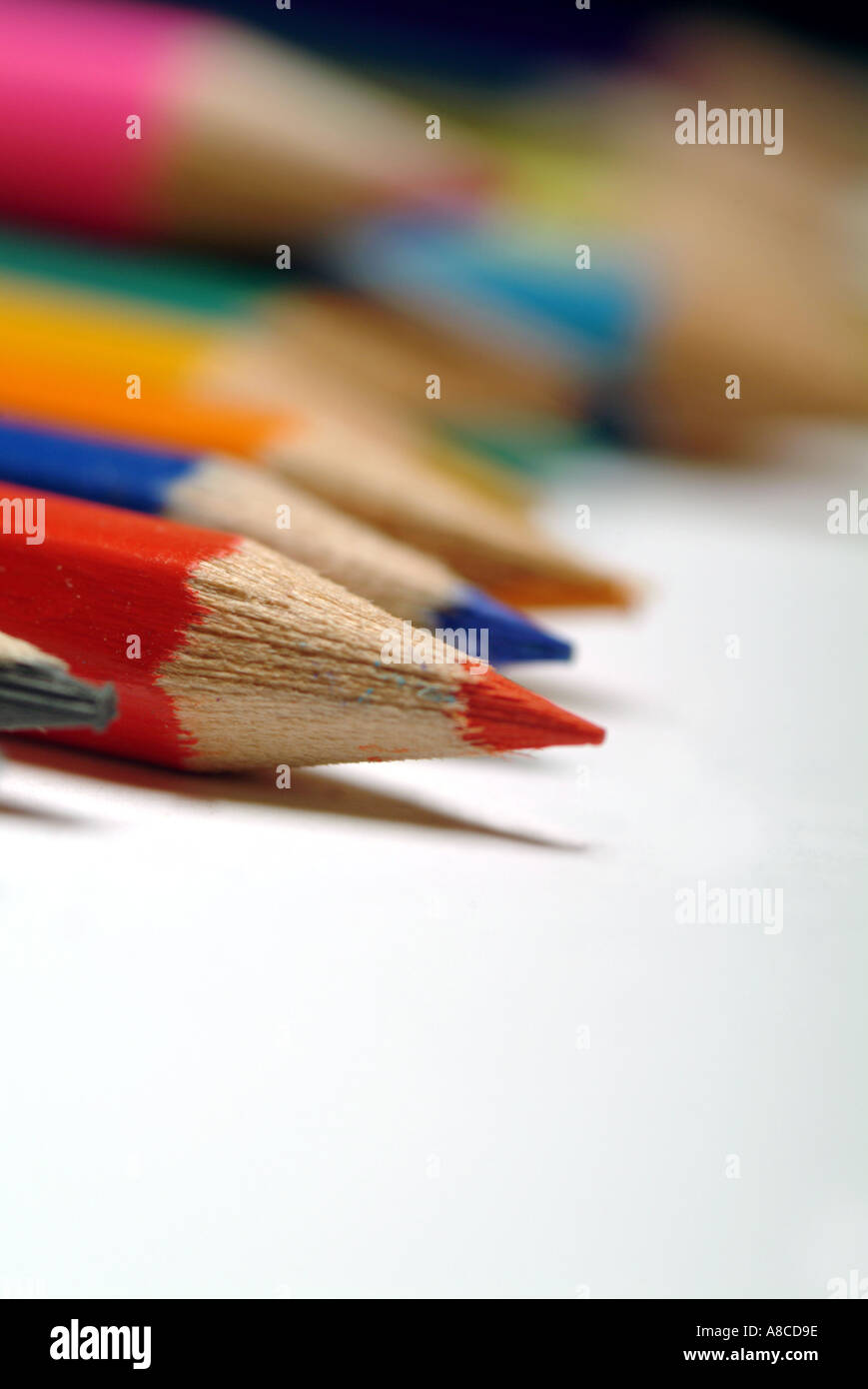 A bunch of coloured pencils Stock Photo - Alamy