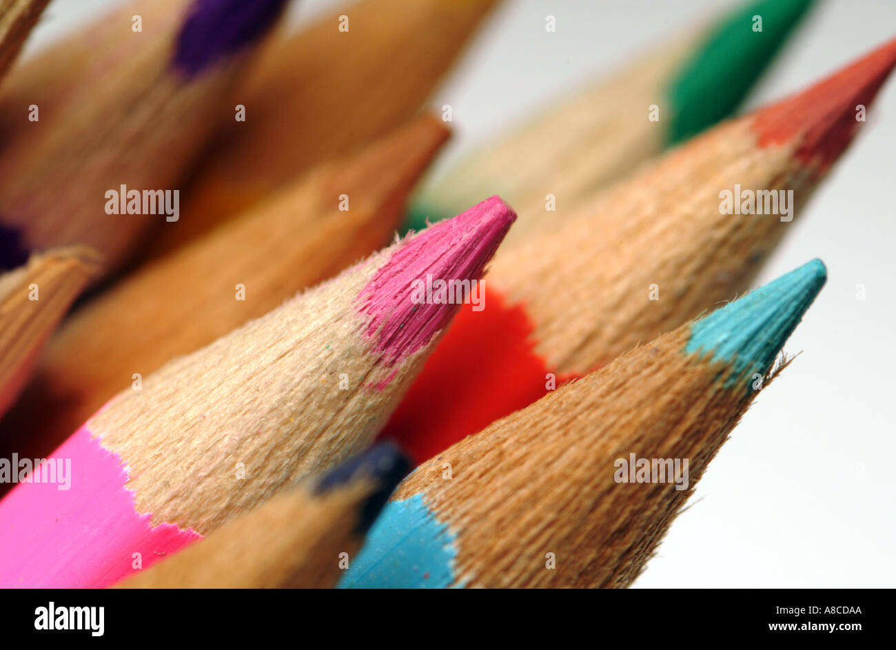 A bunch of coloured pencils Stock Photo - Alamy