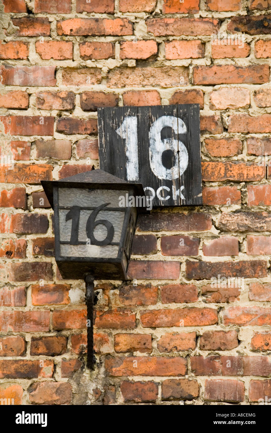 Auschwitz Barrack Block 16 Sign Stock Photo - Alamy