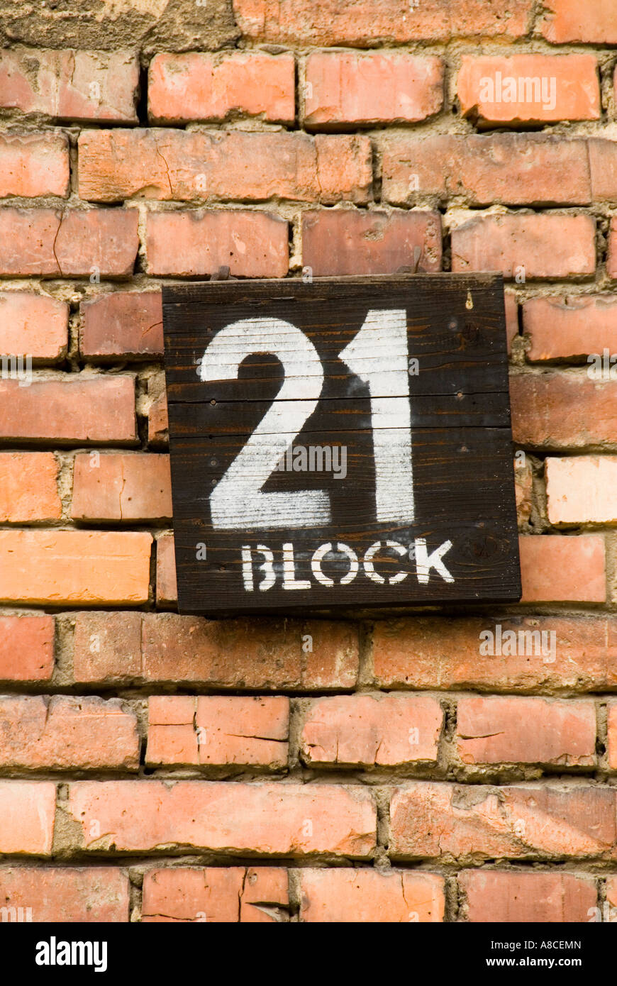 Auschwitz Barrack Block 21 Sign Stock Photo - Alamy