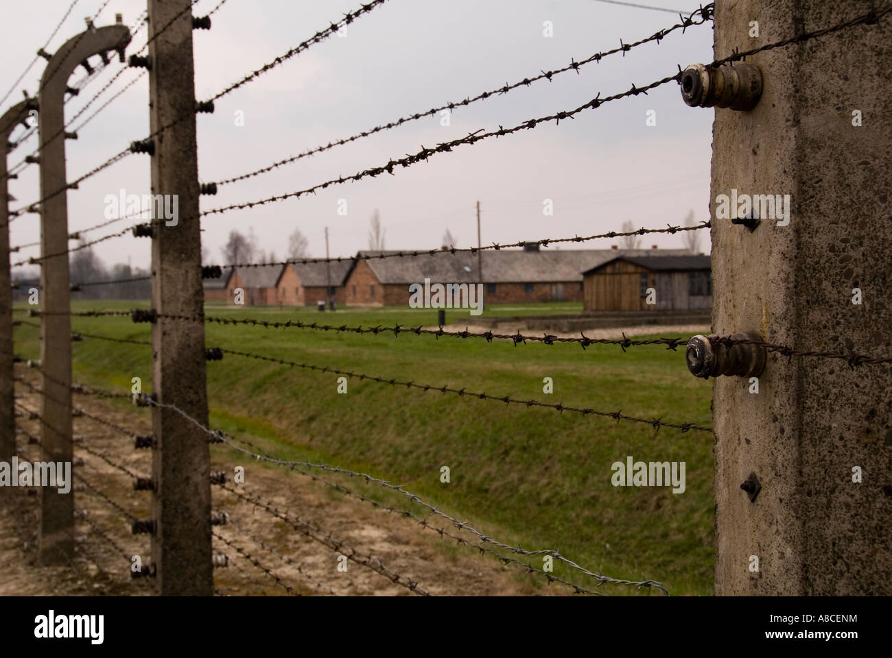 Auschwitz Birkenau Electrified Perimeter Fence Stock Photo - Alamy