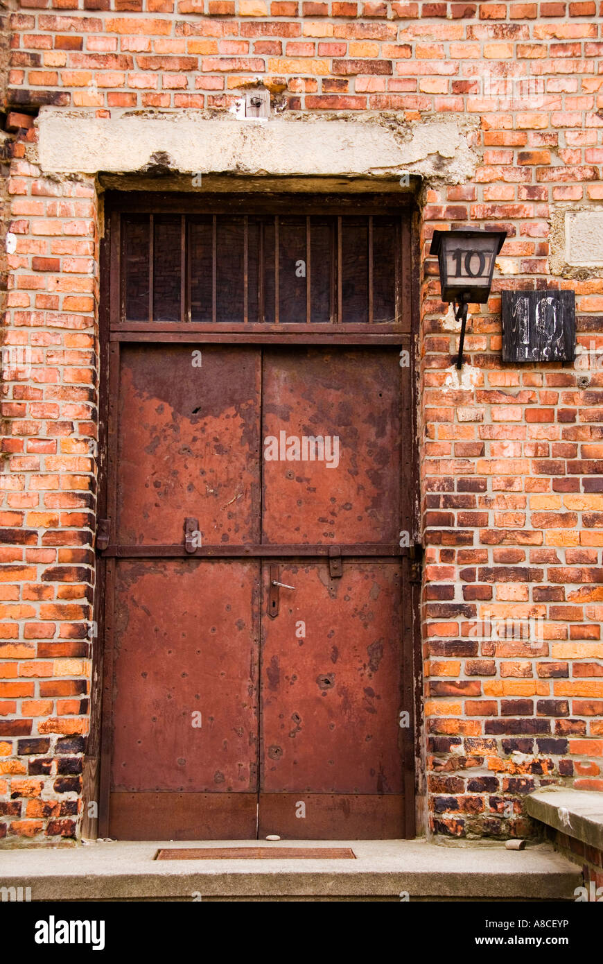 Auschwitz One Barrack Block 10 Entrance Stock Photo - Alamy