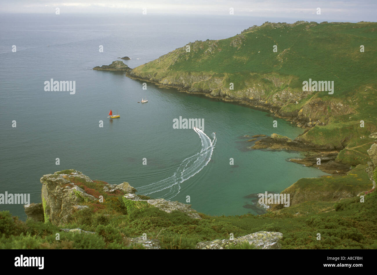 Starehole bay looking towards Mew Stone and Bolt Head, from Sharp Tor ...