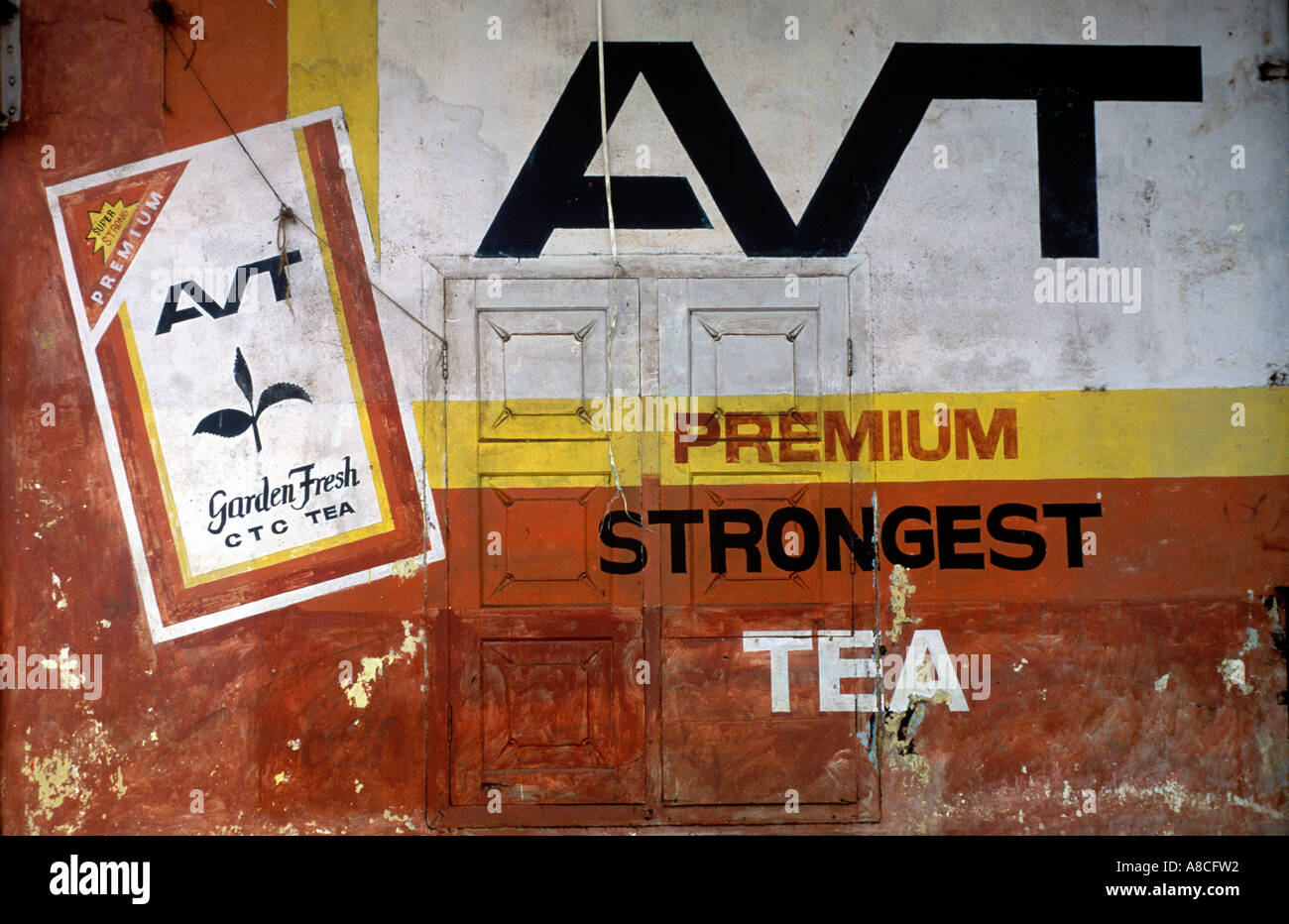 Hand Painted advertisement for Tea, Fort Cochin, Kerala, Southern India ...