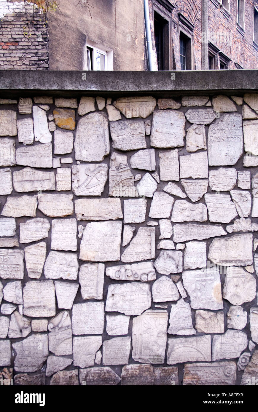 Jewish Cemetery Wall Made of old Gravestones Kazimierz Krakow Poland ...
