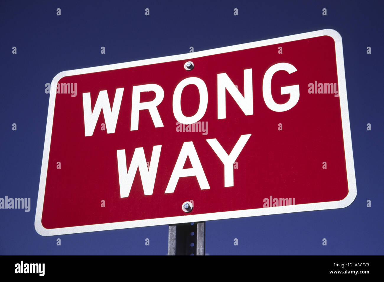 Wrong Way Sign Stock Photo - Alamy