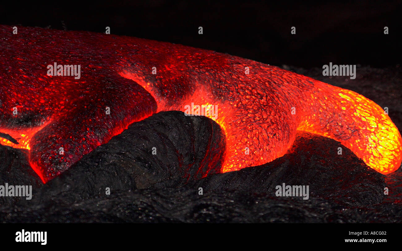 Close up shot of flowing lava Stock Photo - Alamy