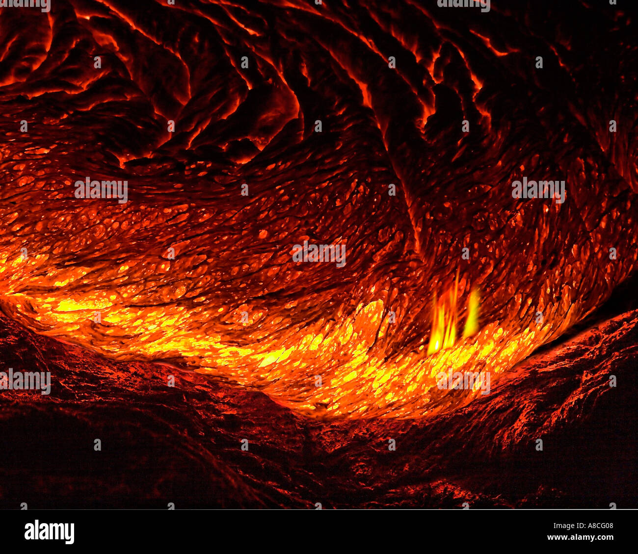 Close up shot of Flowing Lava Stock Photo - Alamy