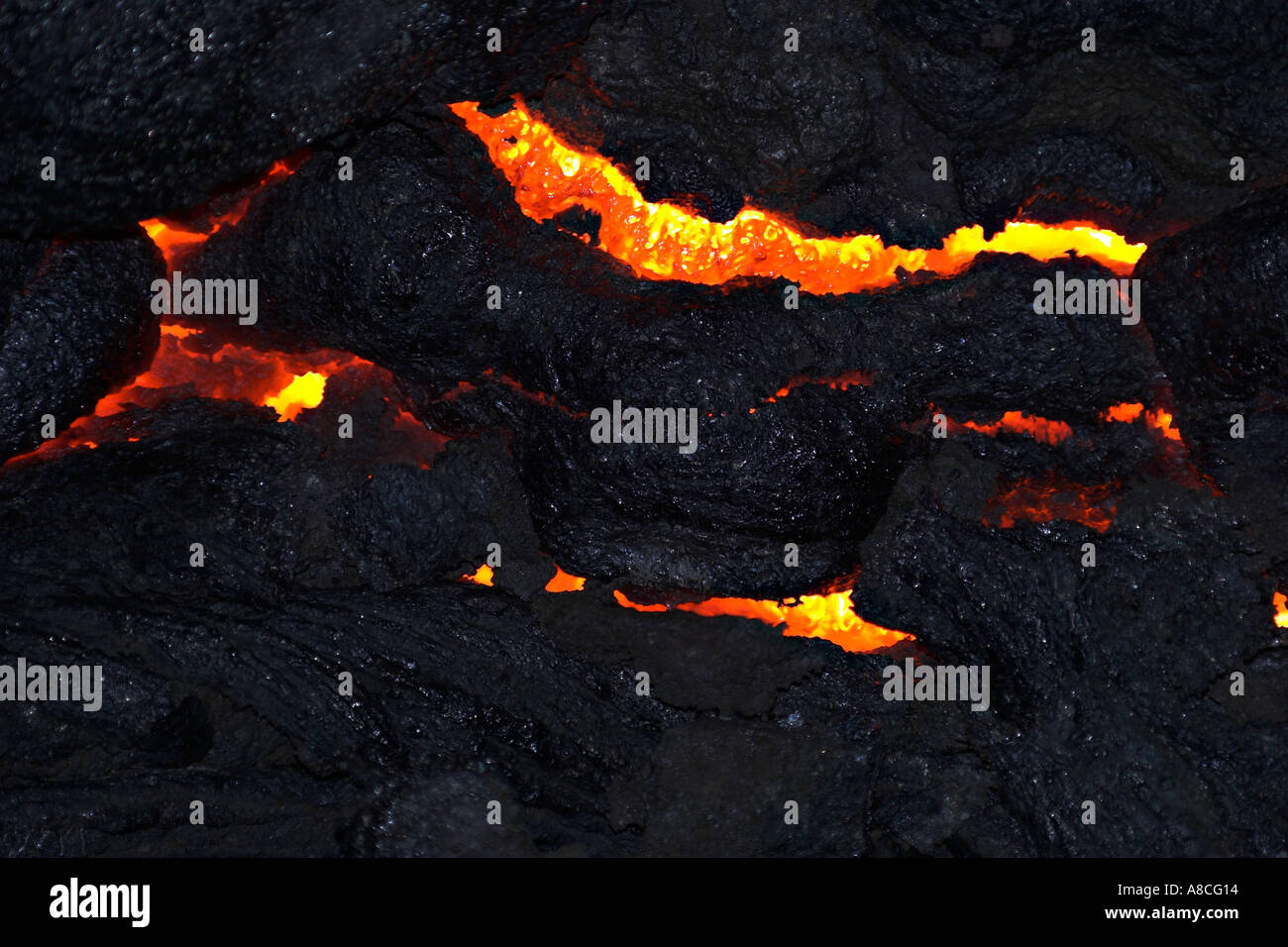 Close up shot of flowing lava Stock Photo - Alamy