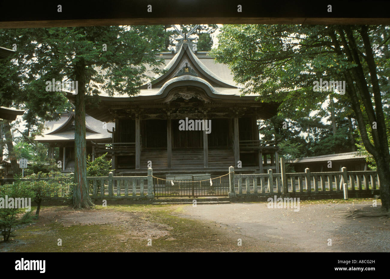 Old wooden Shinto Temple in Aso caldera, Kyushu island Japan Asia Stock ...