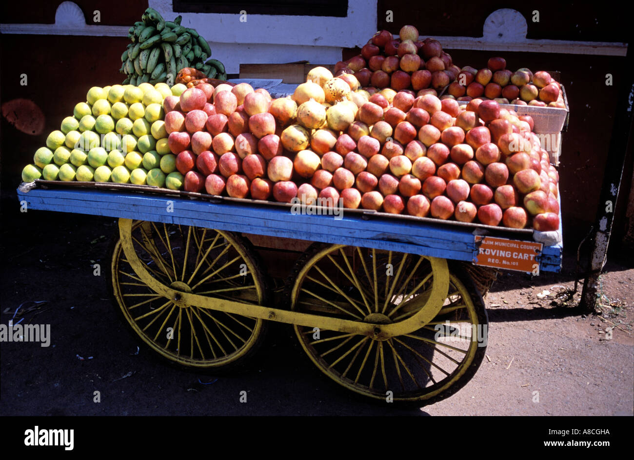 Barrow loaded with fruit, Panaji, Goa, India Stock Photo - Alamy