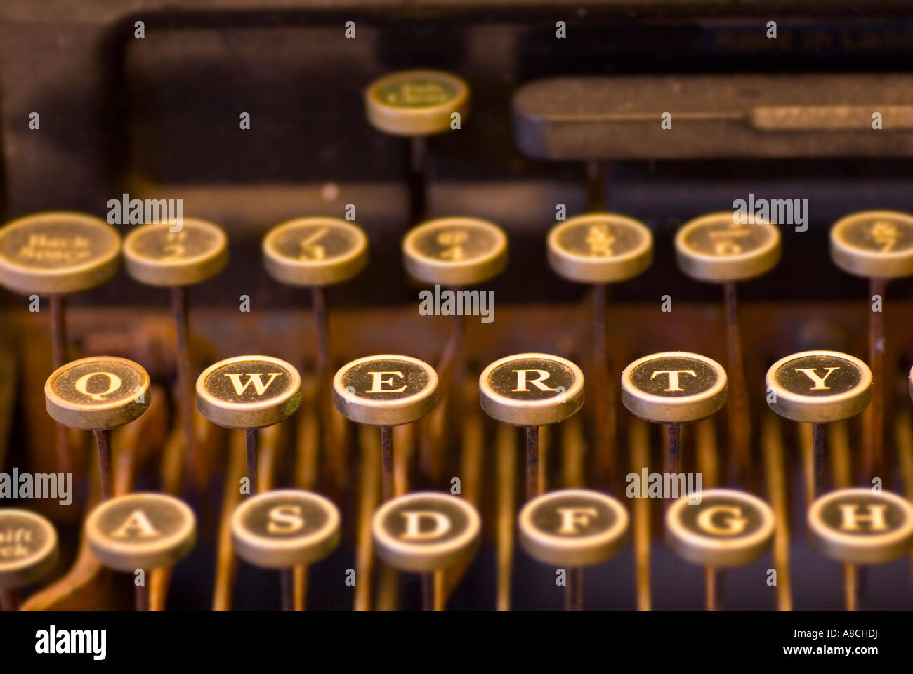 Retro Antique Typewriter keys QWERTY Stock Photo - Alamy
