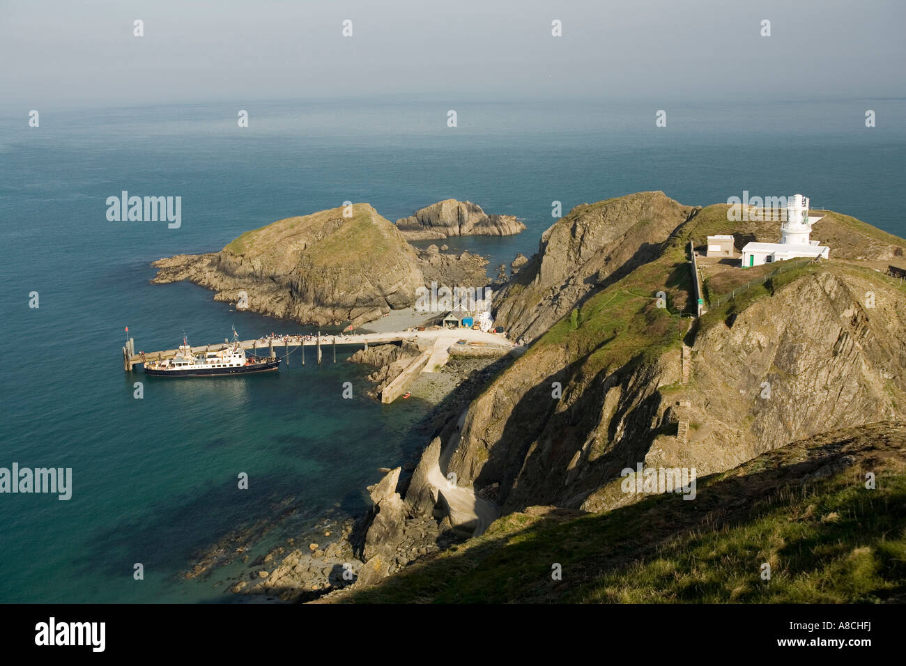 UK Lundy Island MS Oldenburg moored at the new jetty Stock Photo - Alamy