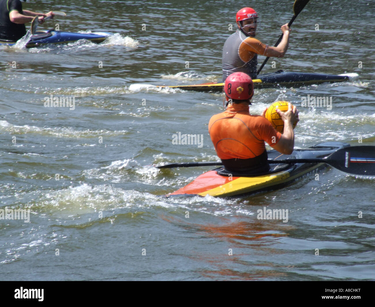 canoe water polo match in rome Stock Photo - Alamy