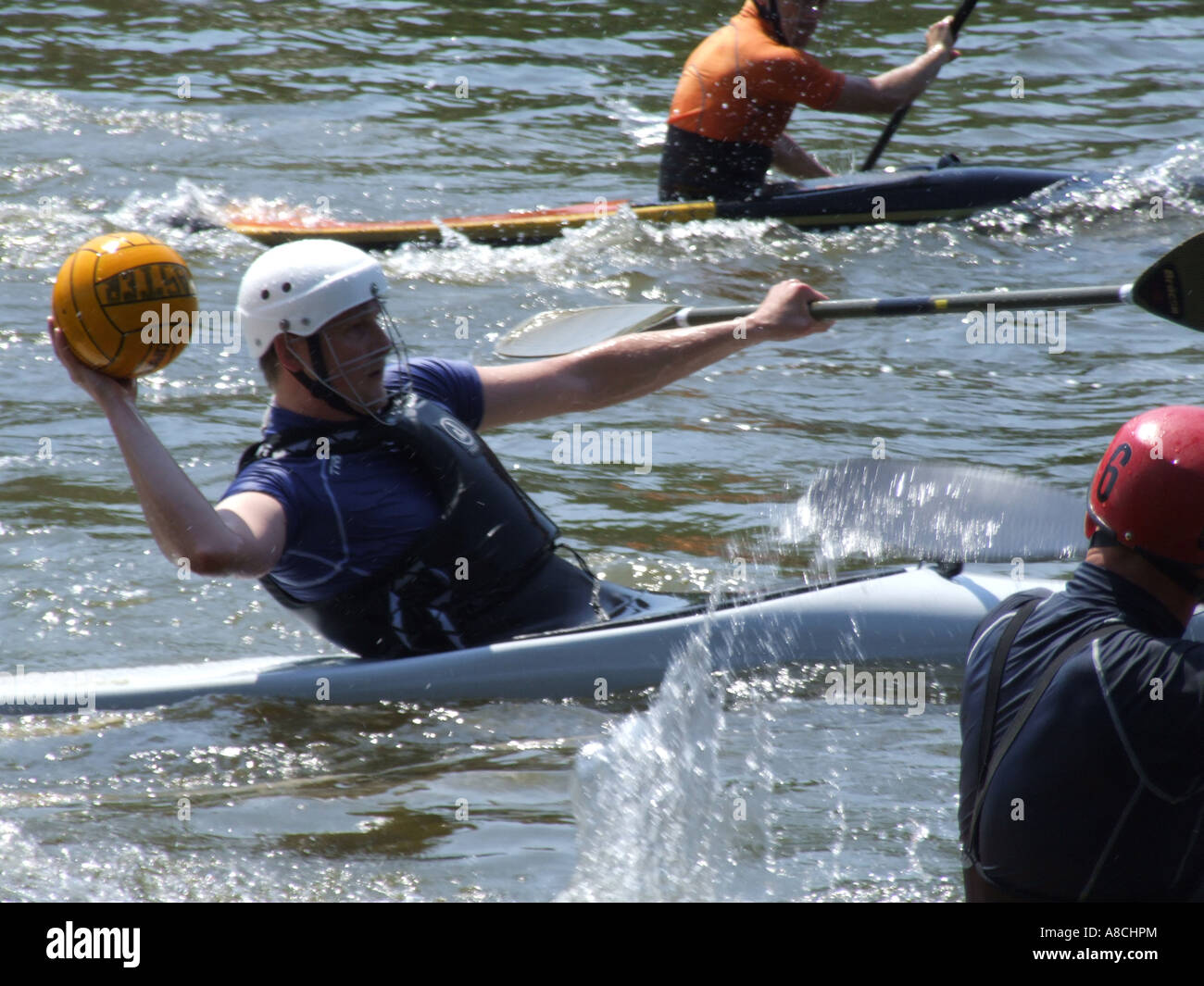canoe water polo match in rome Stock Photo - Alamy