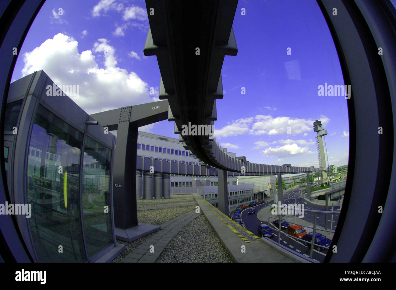 Skytrain duesseldorf international airport germany hi-res stock ...