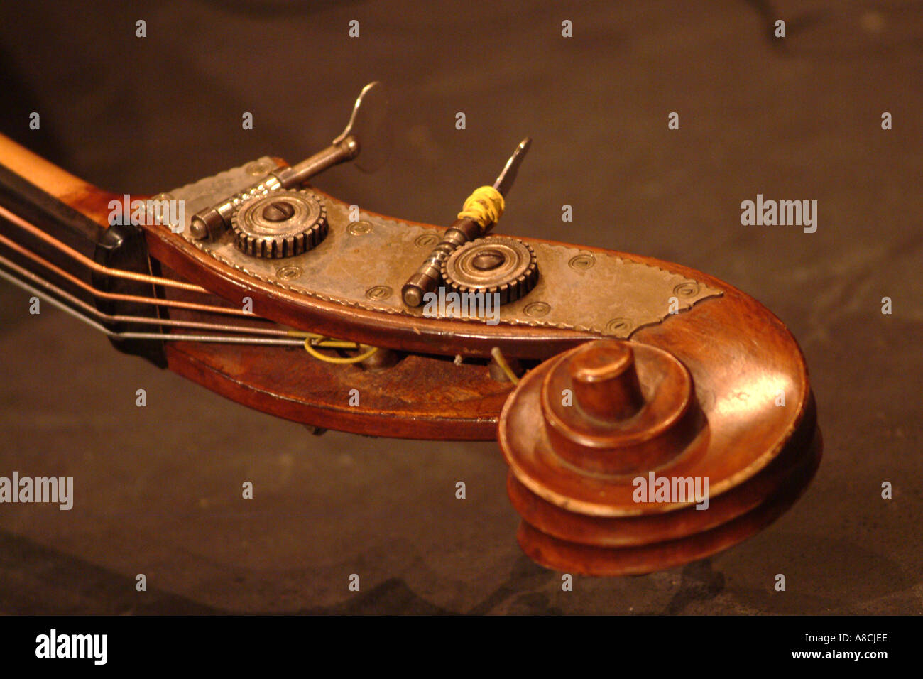 close up of double bass scroll Cheltenham Jazz Festival Stock Photo - Alamy